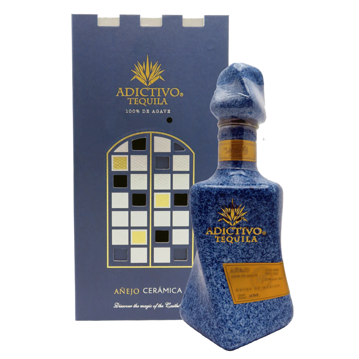 Adictivo Añejo Tequila, Ceramic Blue, 100% Agave | Liquor Geeks