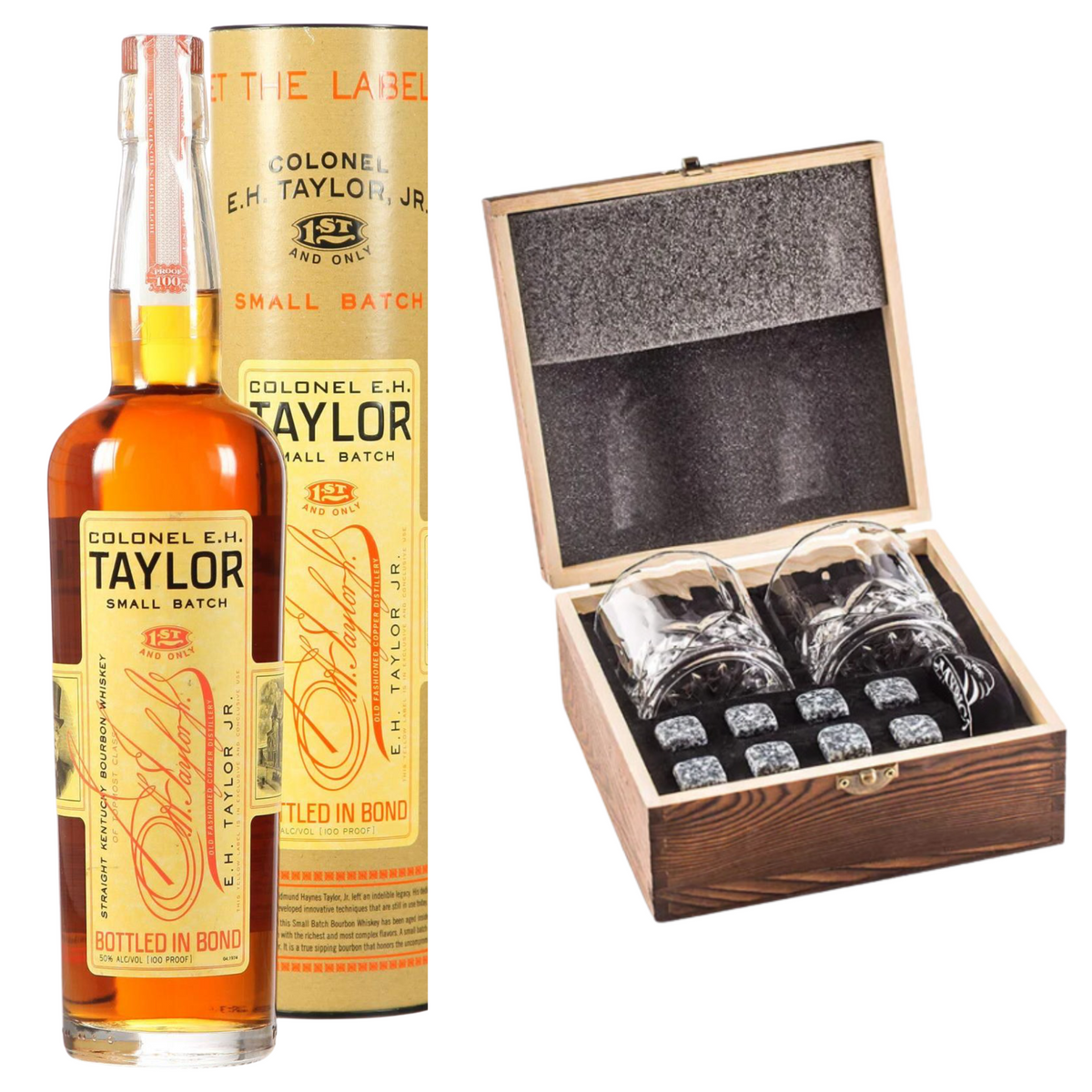 Colonel E.H. Taylor Small Batch Bourbon Whiskey With Glass Set
