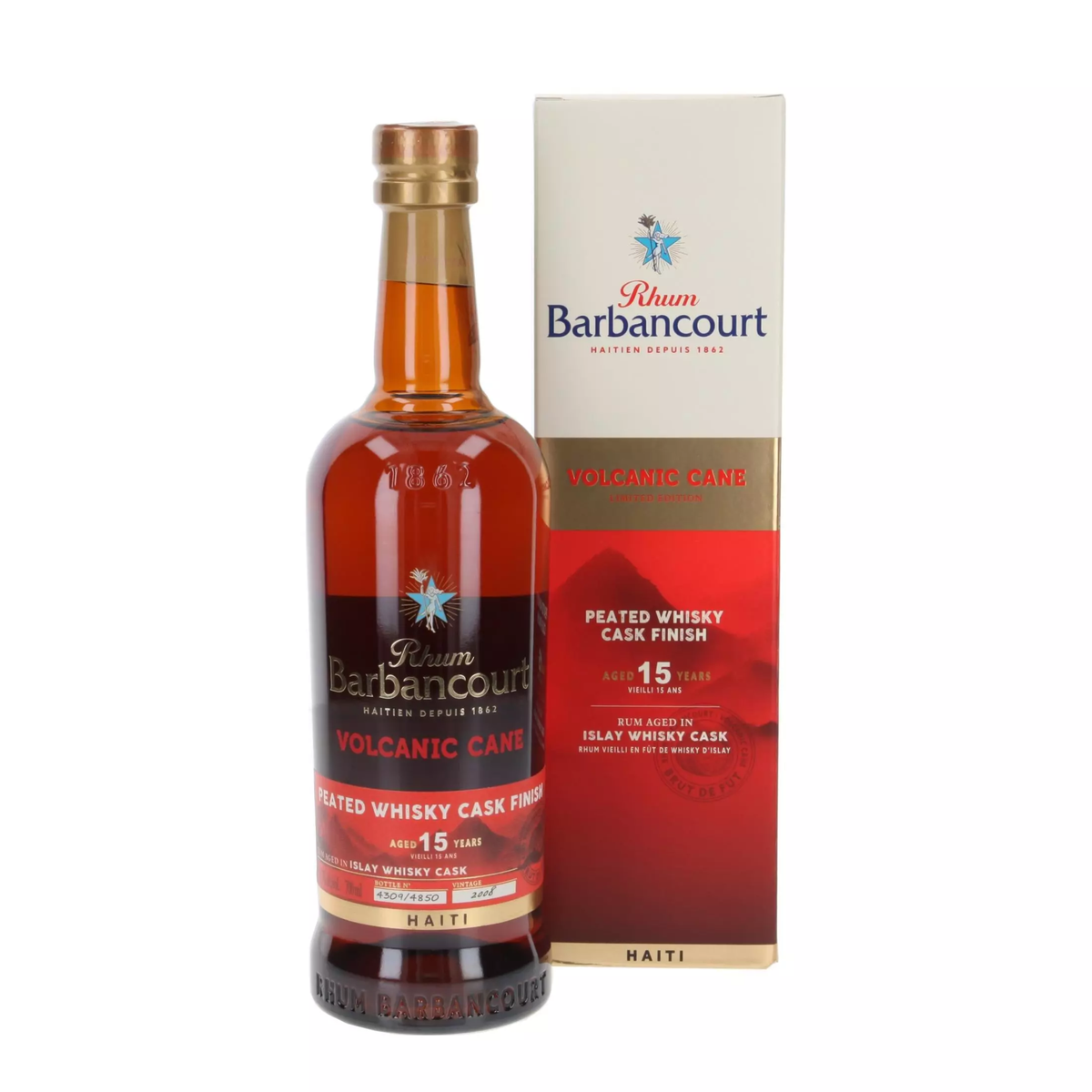 Rhum Barbancourt Gold Rum Volcanic Cane Peated Whisky Cask Finish 15 Y