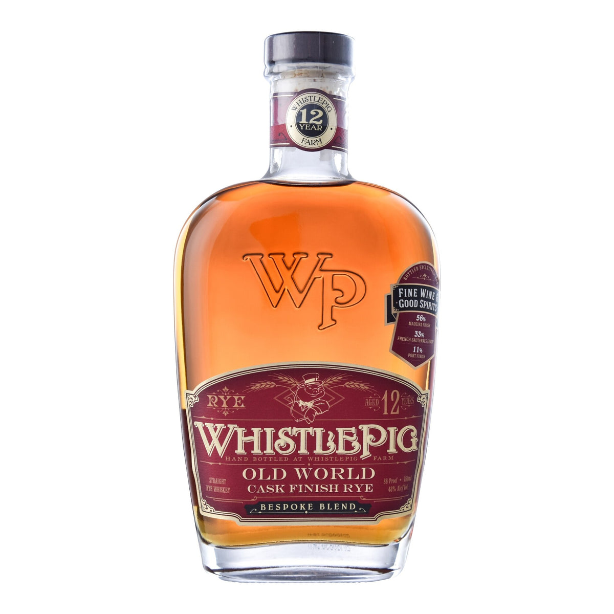 Whistlepig Straight Rye 12 Year Whiskey Bespoke Old World Sherry Casks