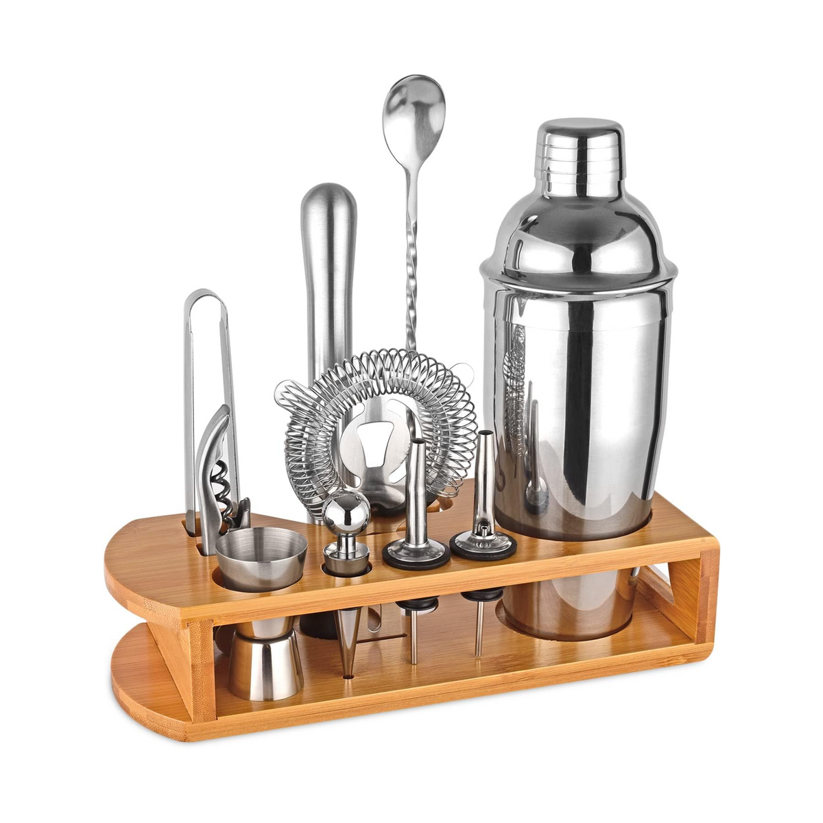 Stainless Steel Essential Barware Kit With Holder