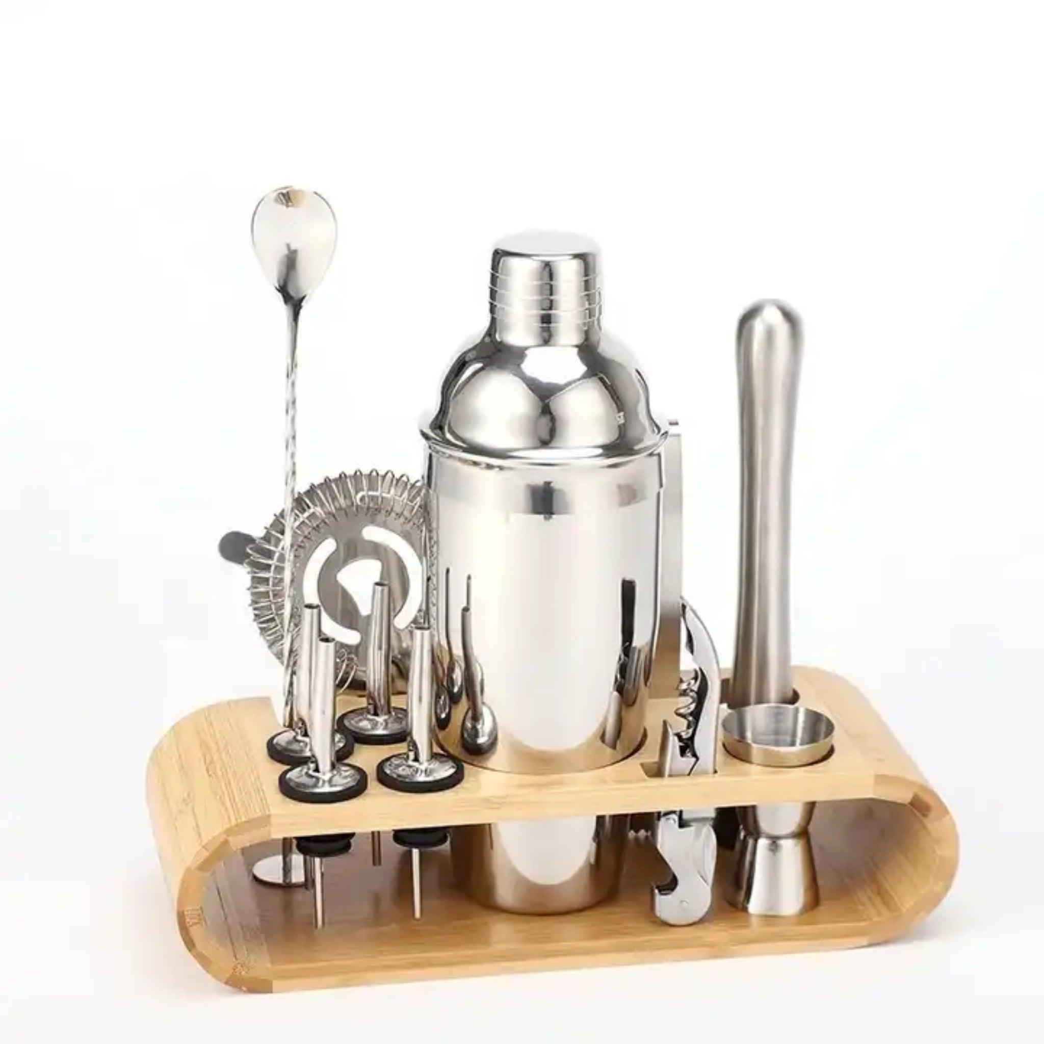 Stainless Steel Essential Barware Kit With Holder – Liquor Geeks